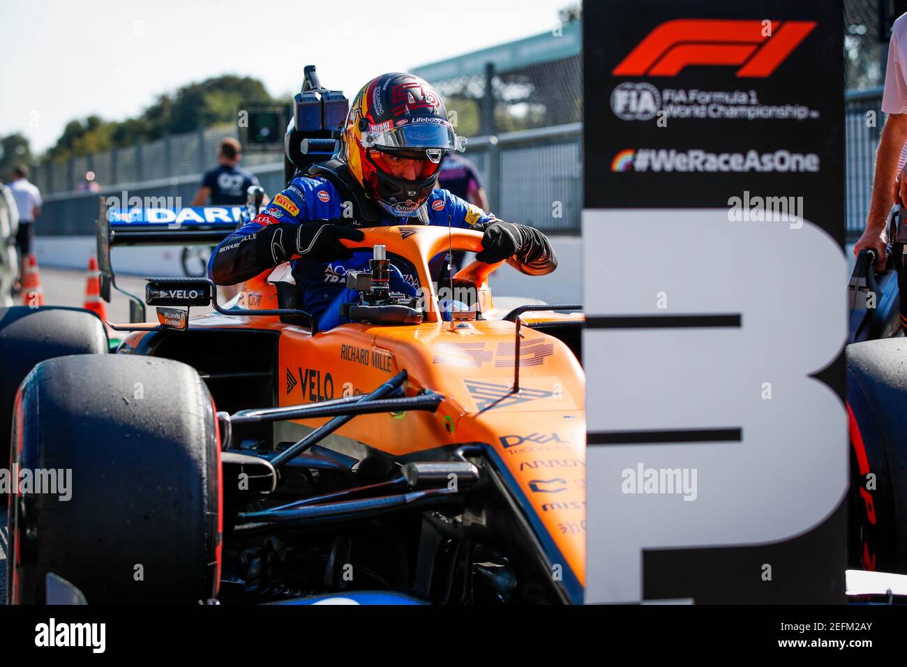 SAINZ Carlos (spa), McLaren Renault F1 MCL35, portrait during the ...