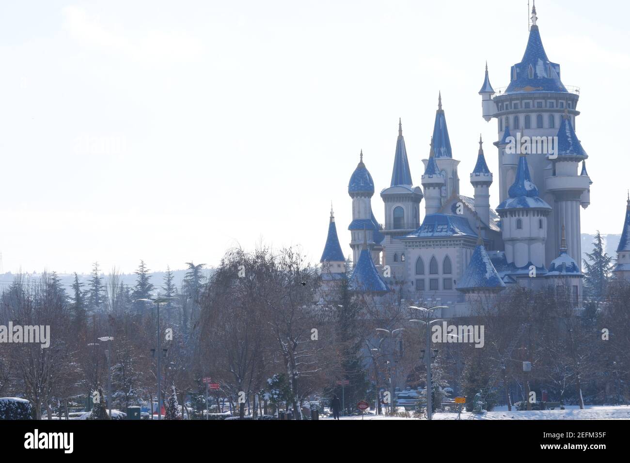 Retro Castle in the woods Stock Photo - Alamy