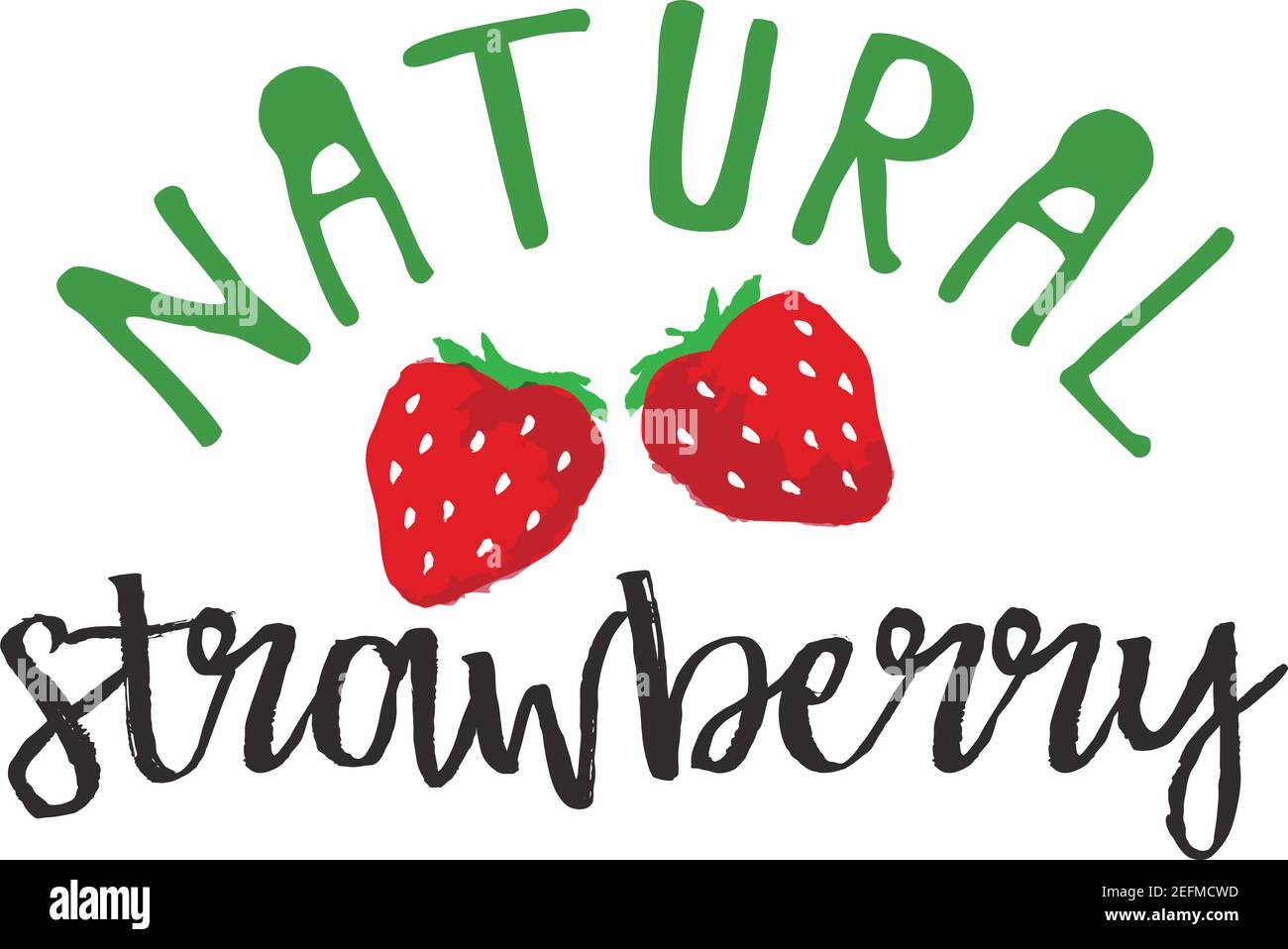 Strawberry fruit label and sticker - Natural Strawberry. Vector ...