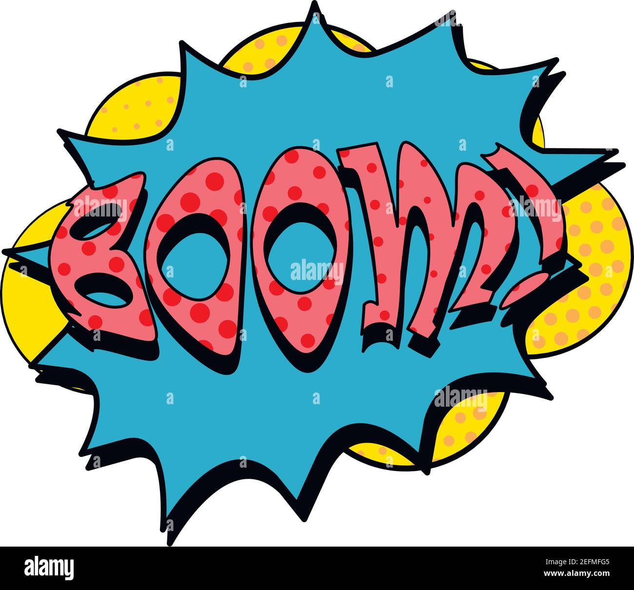 Boom speech bubble in retro style. Vector illustration isolated on ...