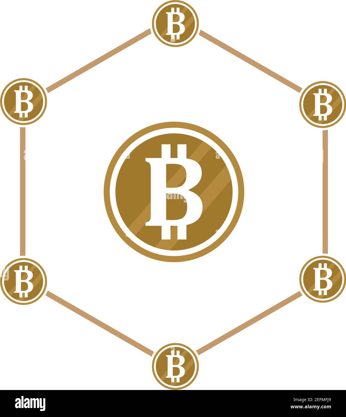 Bitcoin golden physical coin illustration Stock Vector Images - Alamy