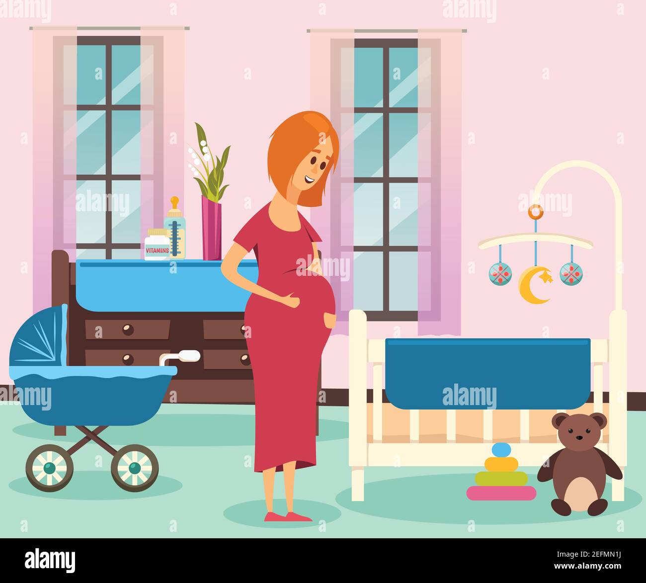 Women home birth Stock Vector Images - Alamy