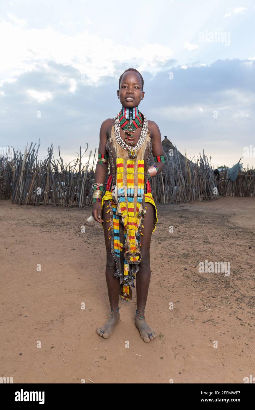 Portrait Hamer Woman In Her Village Stock Photo - Alamy