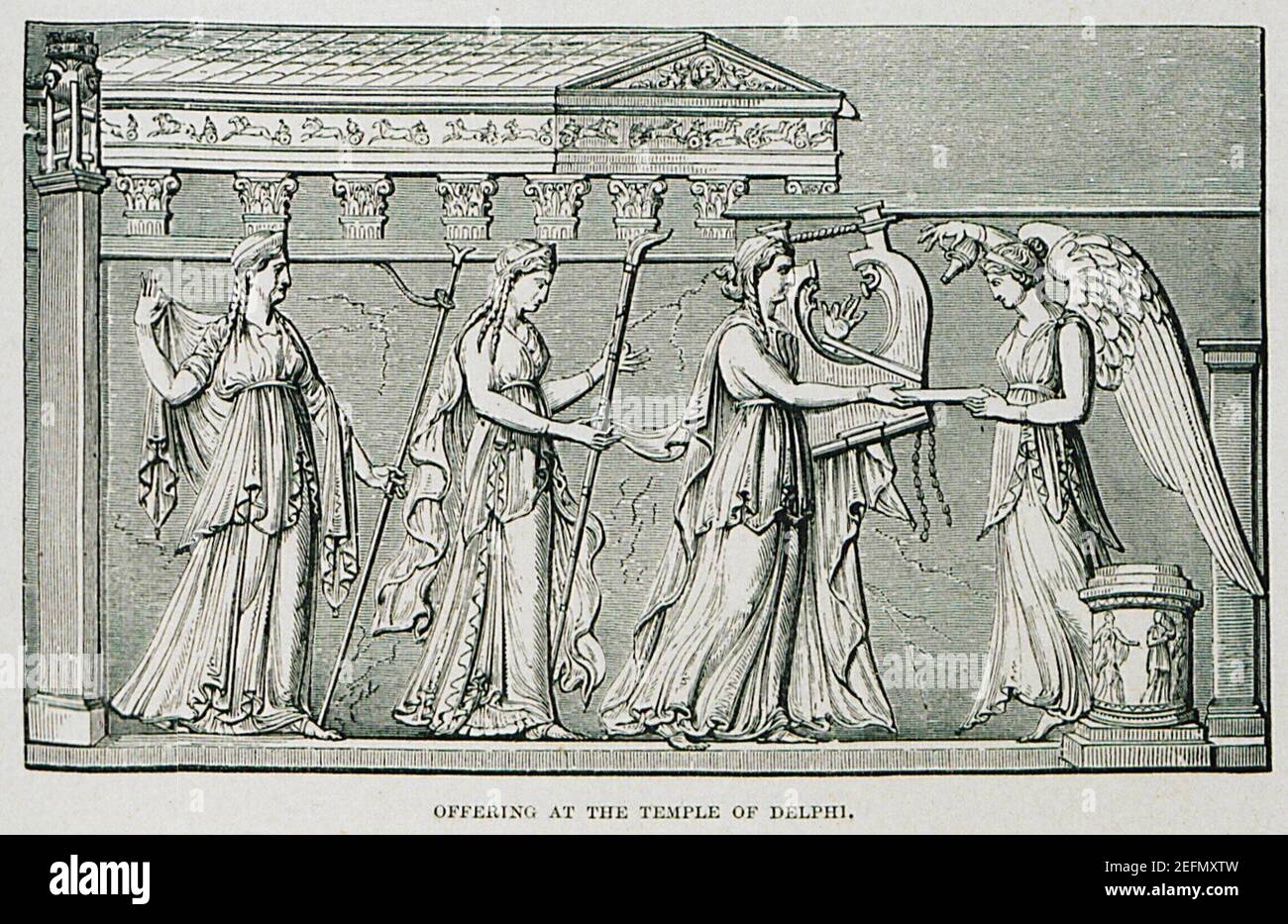 Offering at the temple of Delphi - Wordsworth Christopher - 1882 Stock ...