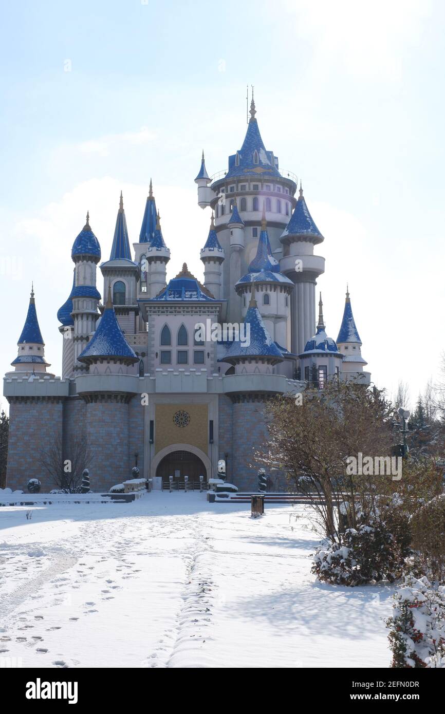 Castle within trees in winter Stock Photo - Alamy