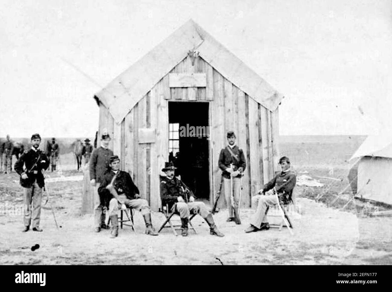 Officers at Fort Wallace Stock Photo - Alamy