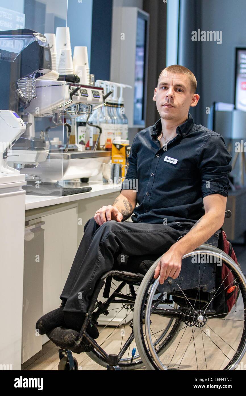 MINSK, BELARUS - January 2021: Dima-barista. Disability Inclusion Team ...