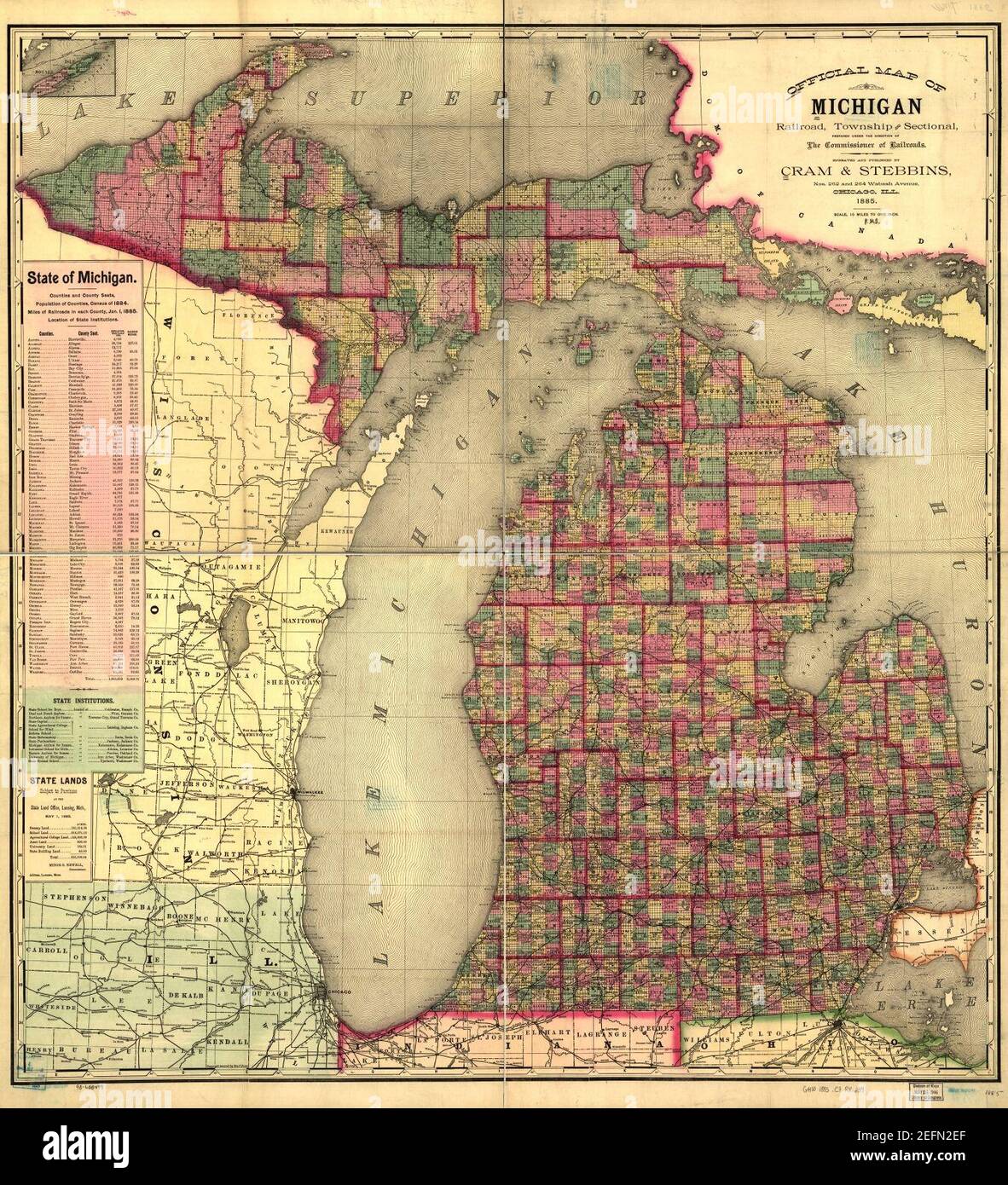 Official map of Michigan, railroad, township and sectional, prepared ...