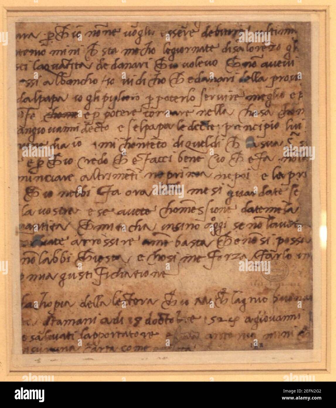 Office-studio of Michelangelo - Verso the partial text of a letter ...