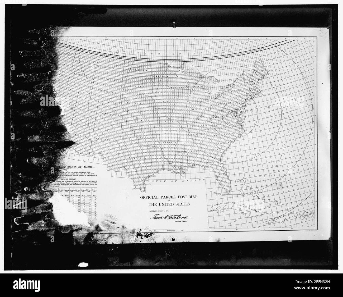Official Parcel Post Map of the United States Stock Photo - Alamy