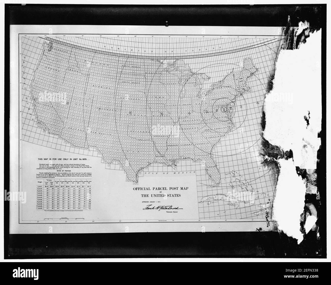 Official Parcel Post Map of the United States Stock Photo - Alamy