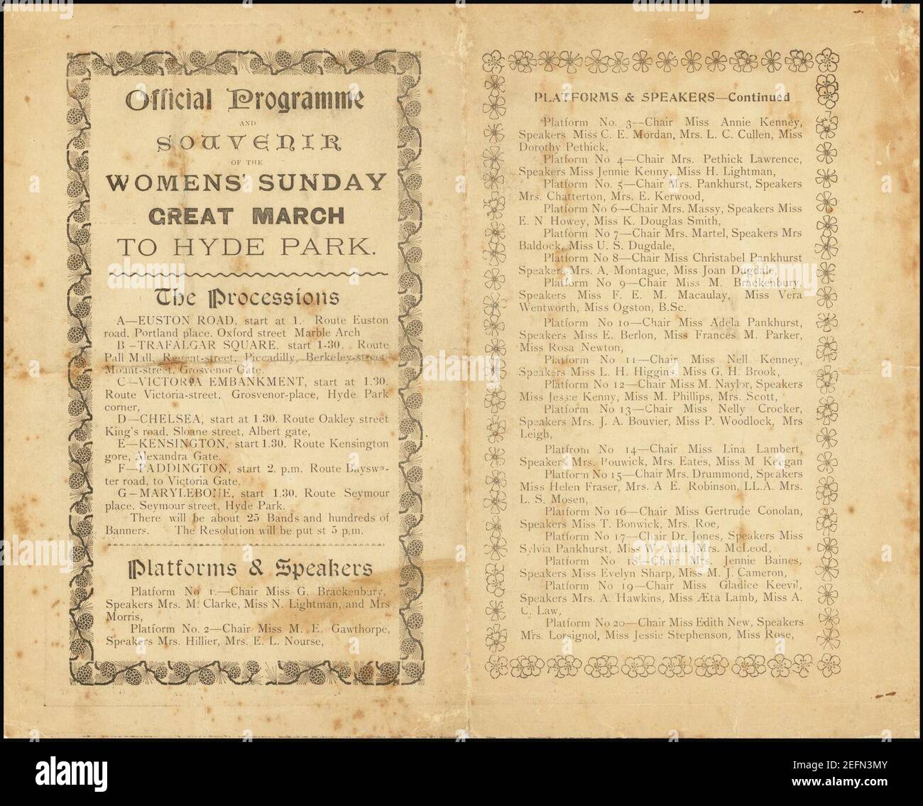 Official Programme & Souvenir of the Women's Sunday March on 21 June ...