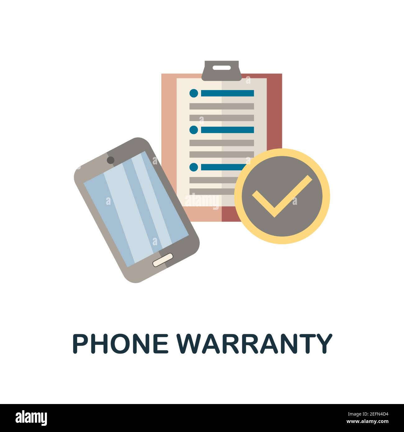 Phone Warranty flat icon. Color simple element from phone accessories ...