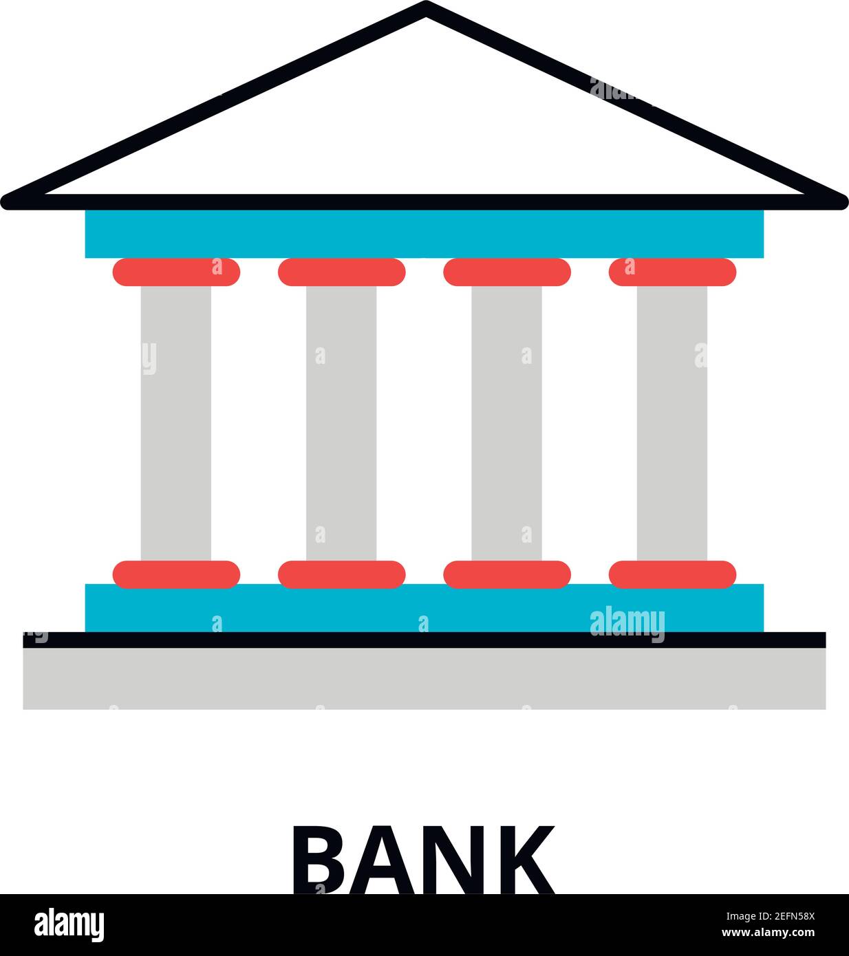 Modern flat editable line design vector illustration, bank icon, for ...
