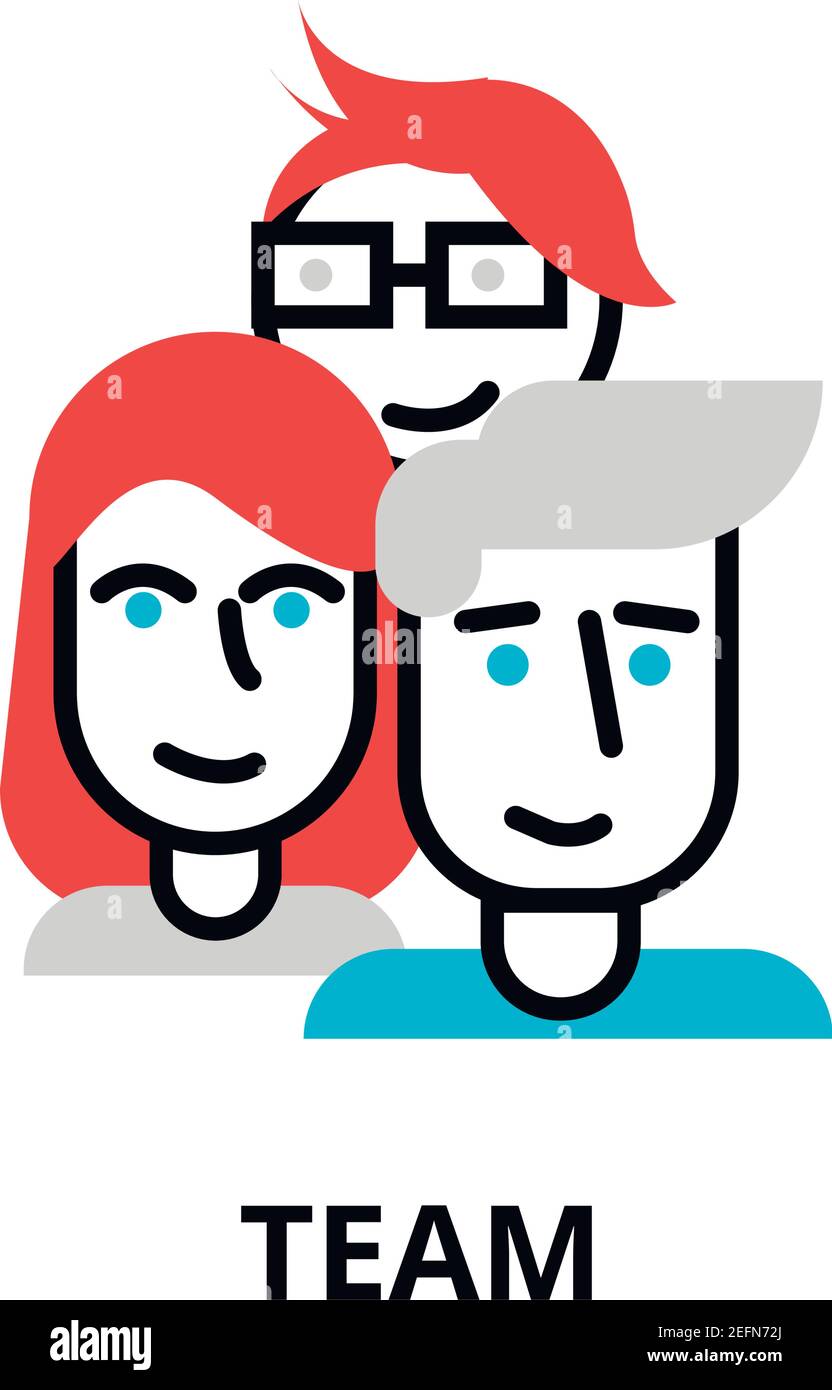 Modern flat editable line design vector illustration, team icon, for ...