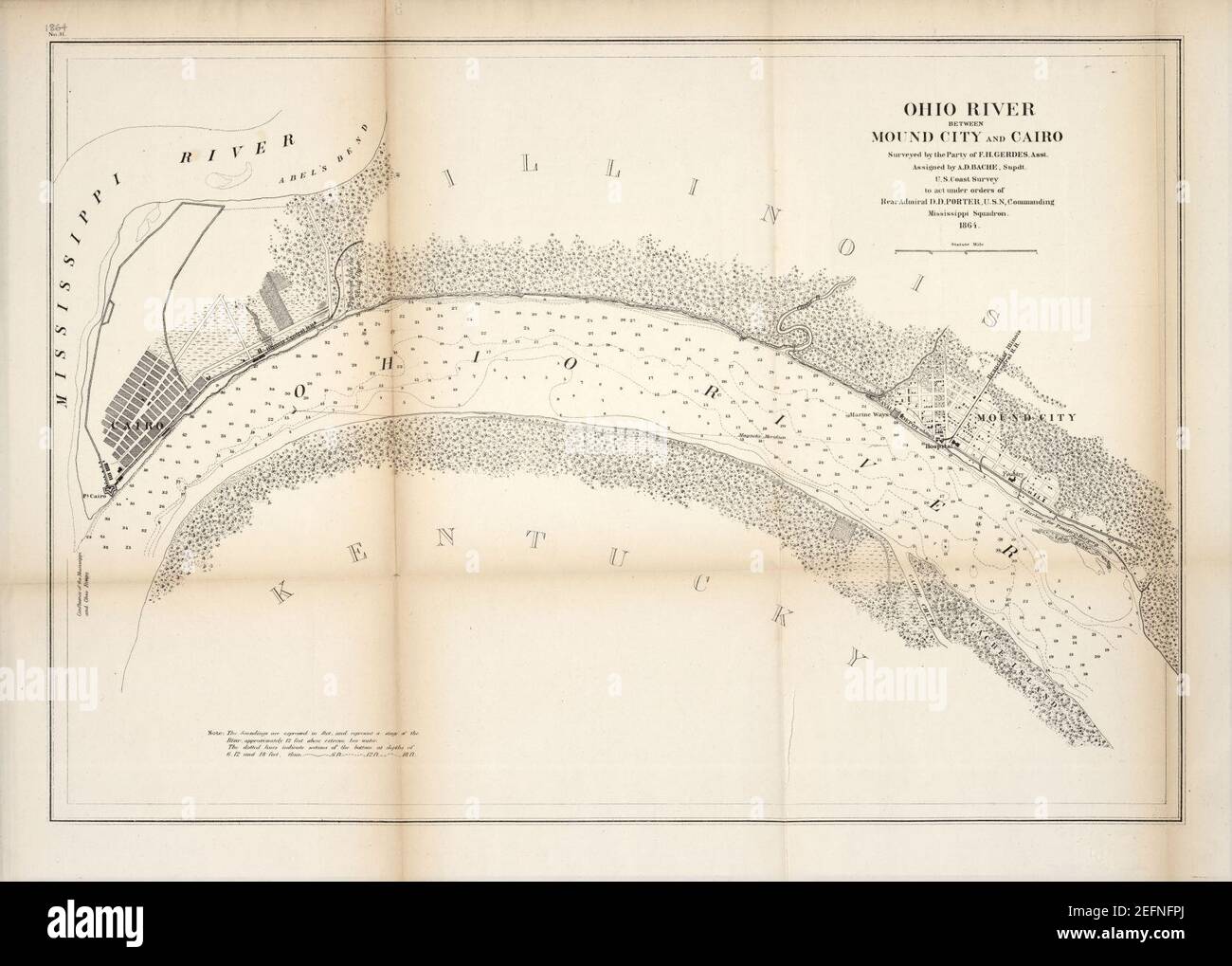 Ohio River between Mound City and Cairo Stock Photo - Alamy