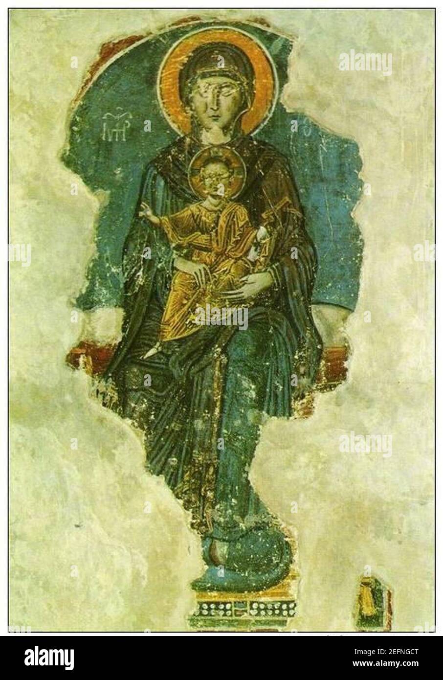 Ohrid St Sophia Madonna and Child fresco Stock Photo - Alamy