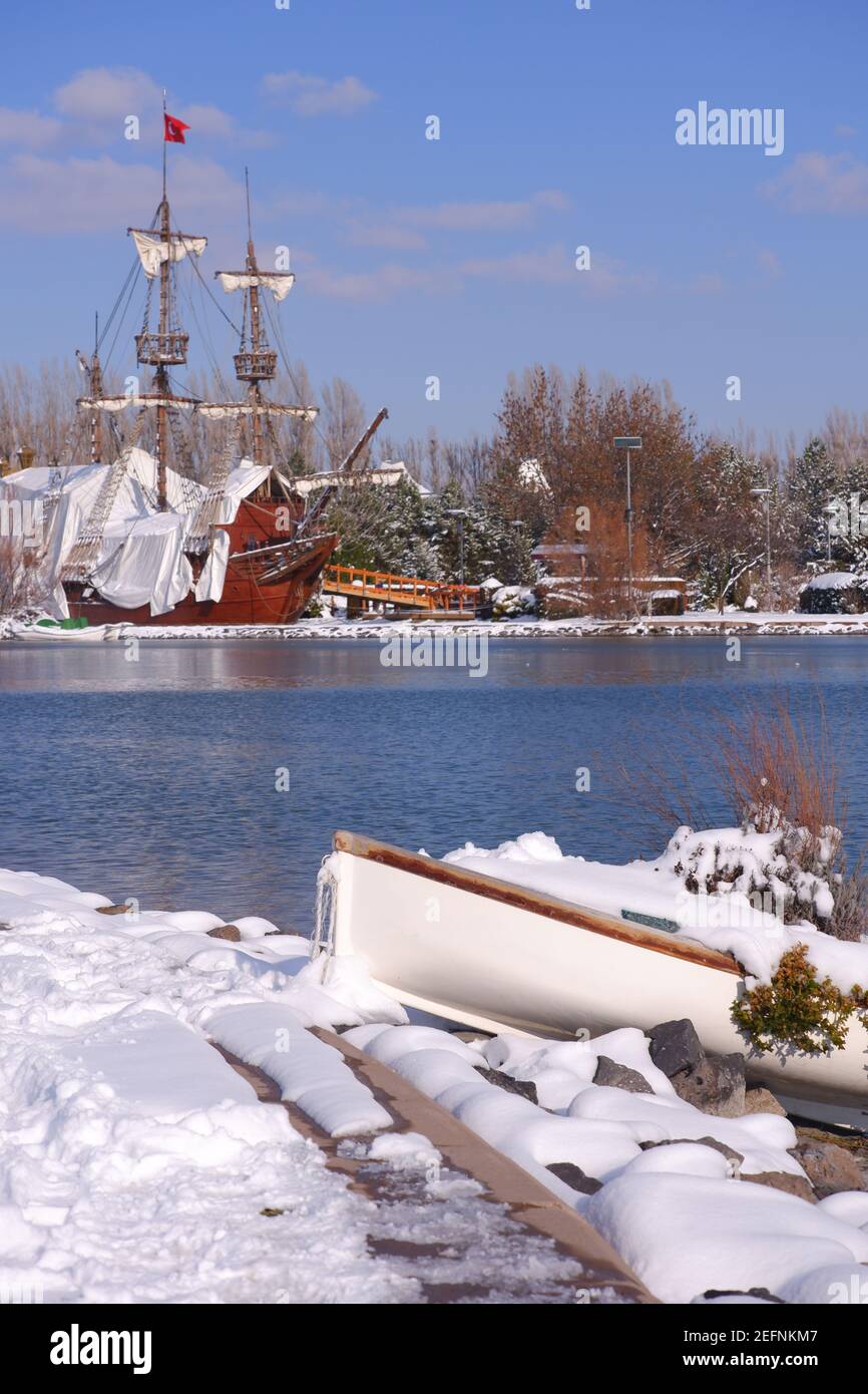 Beautiful View in Snowy Weather Stock Photo - Alamy