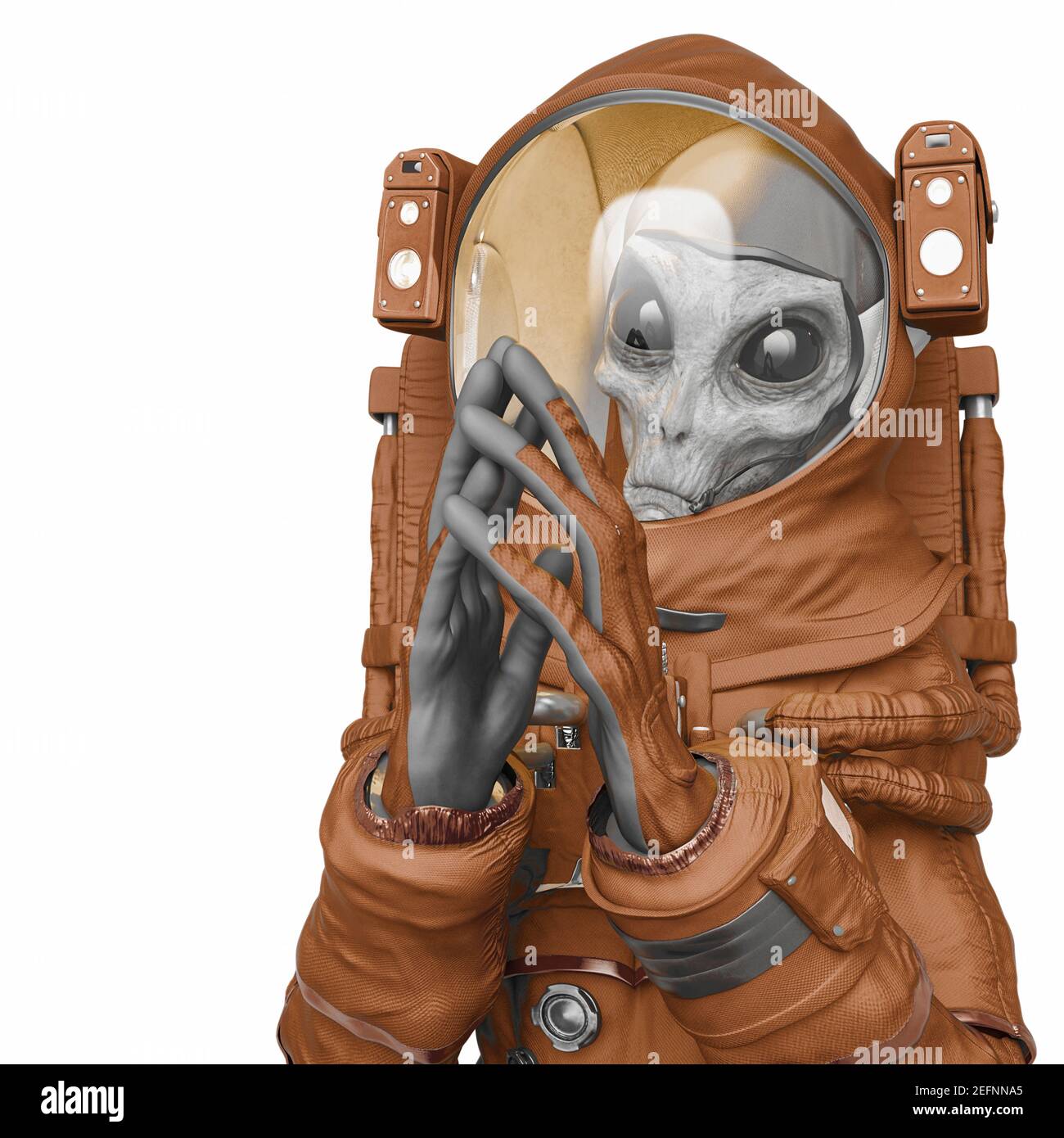 alien astronaut is talking about aliens meme pose, 3d illustration ...