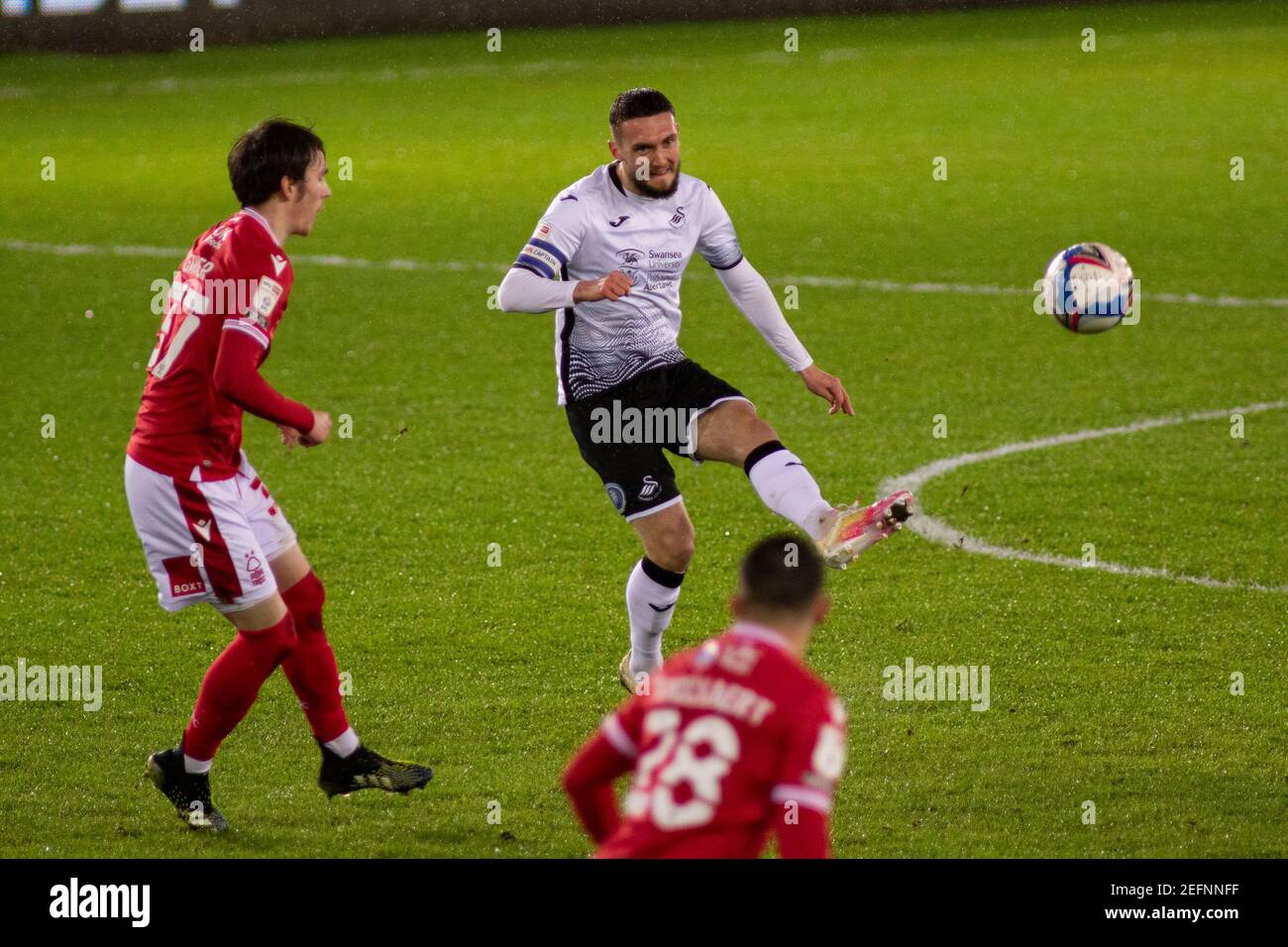 Swansea, UK. 17th Feb, 2021. Matt Grimes of Swansea City (c) in action ...
