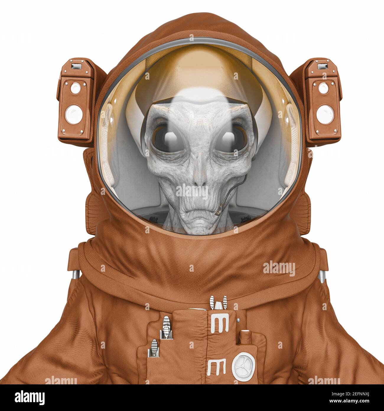 alien astronaut id profile, 3d illustration Stock Photo - Alamy