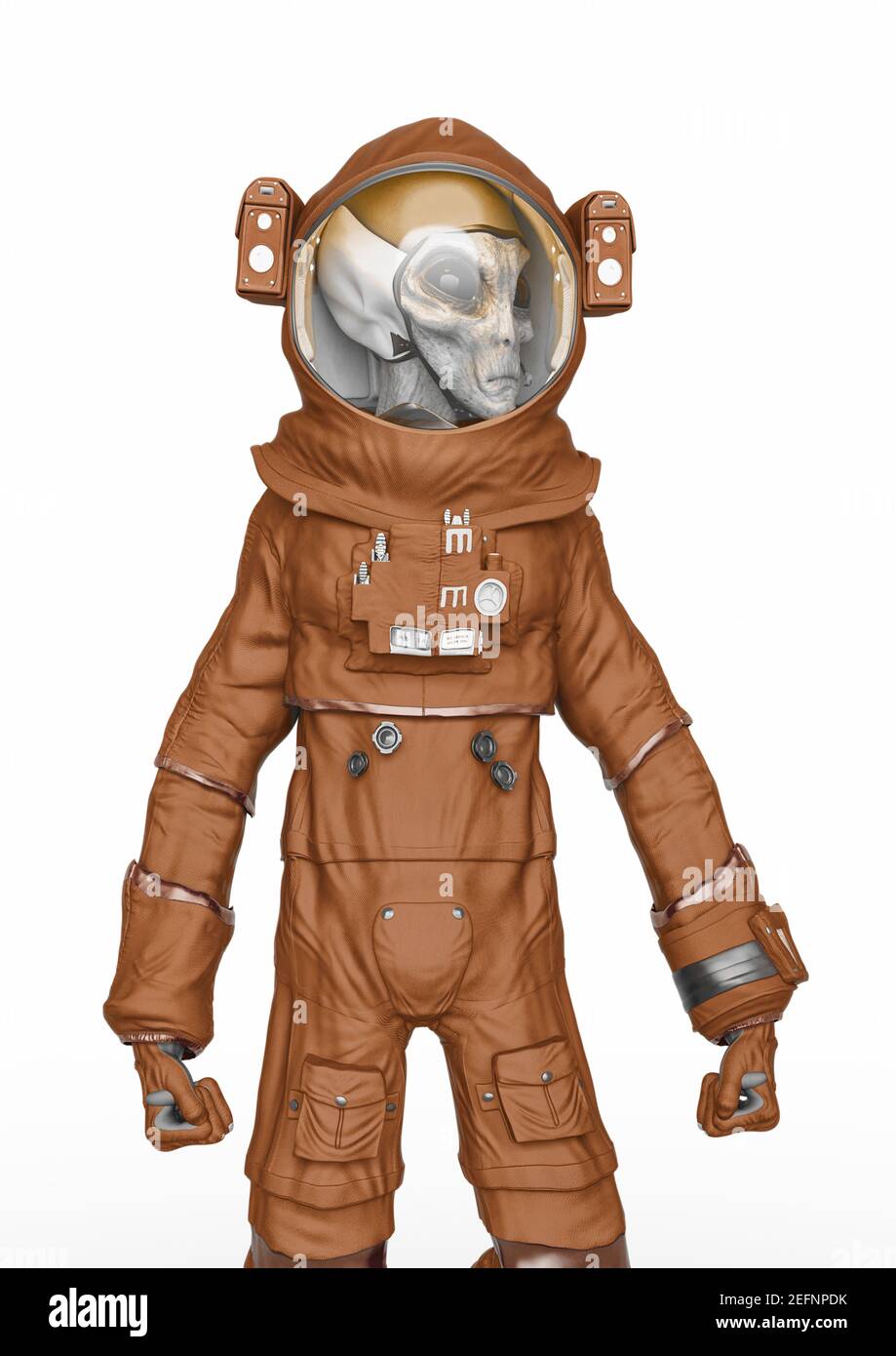 alien astronaut is ready, 3d illustration Stock Photo - Alamy