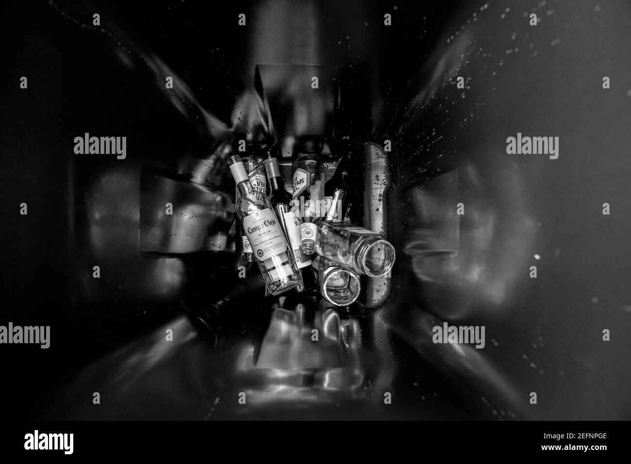 Looking down into glass Black and White Stock Photos & Images - Alamy