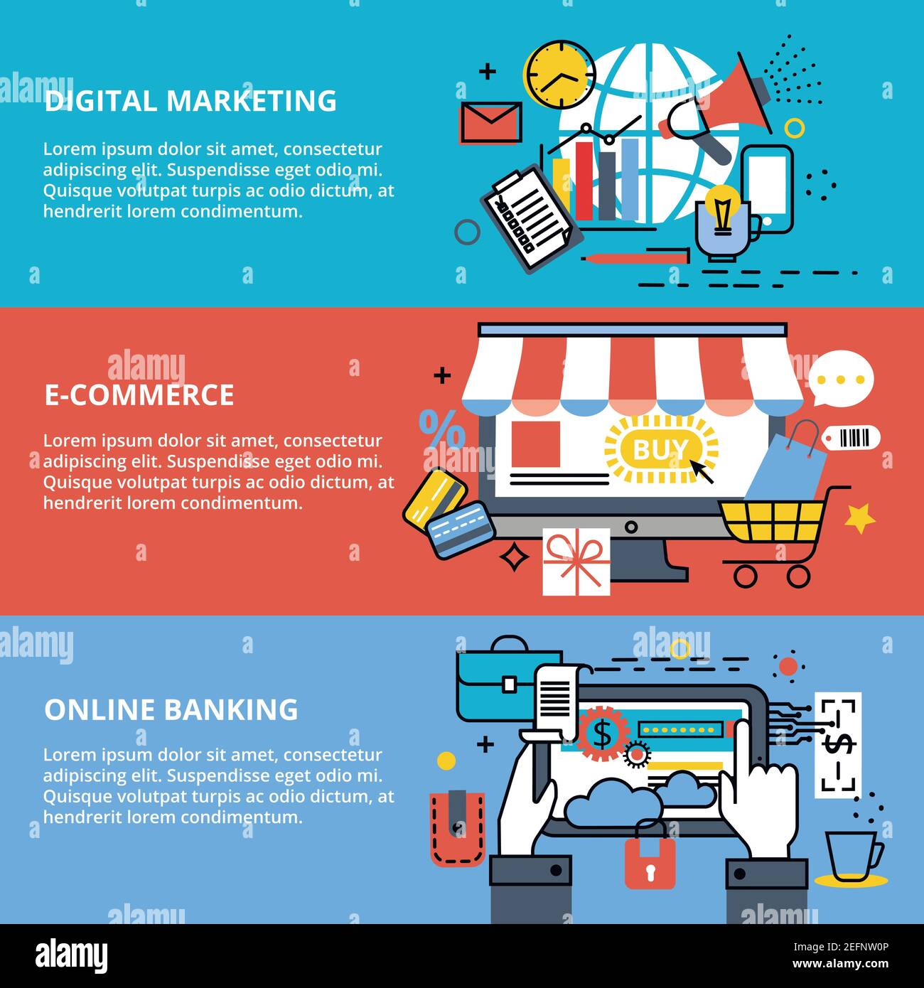 Digital commerce vector vectors hi-res stock photography and images - Alamy