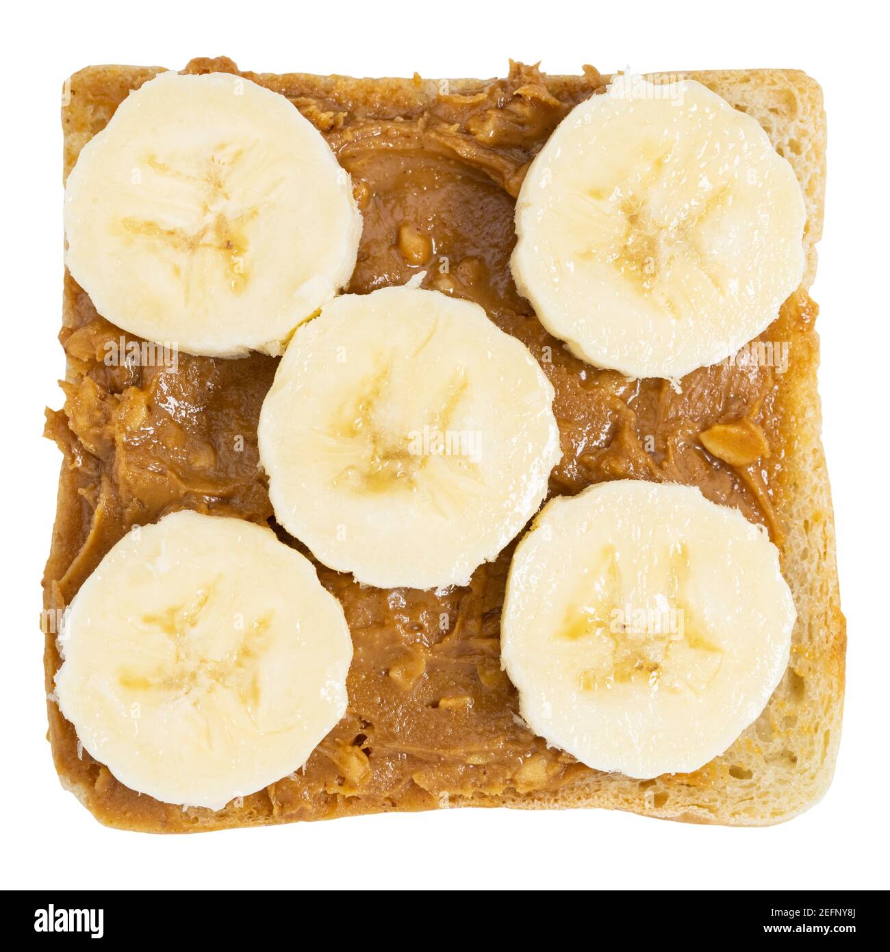 toast with peanut butter and banana isolated on white background Stock ...