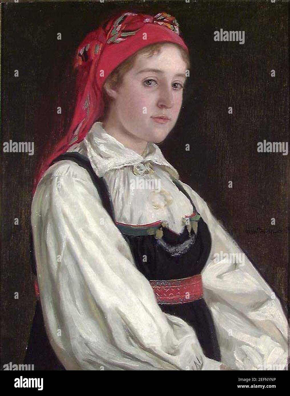 Olaf Isaachsen - Portrait of Wilhelmine Seippel Stock Photo - Alamy