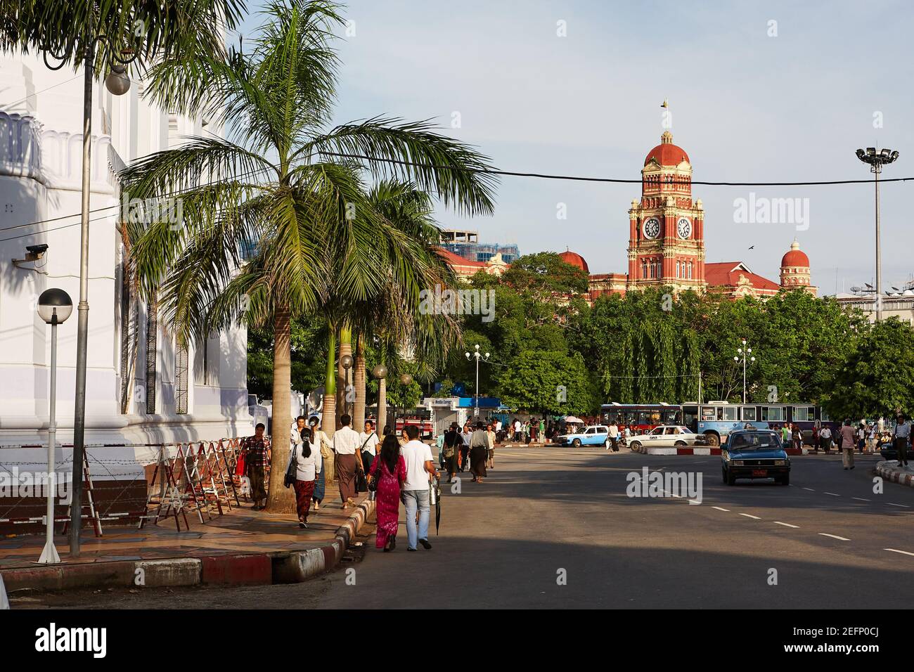 A view of downtown Yangon with the High Court Building in the ...