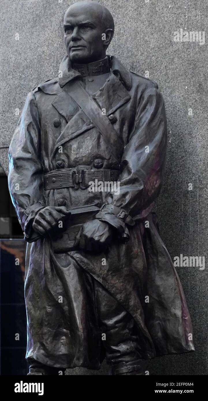Father Duffy statue on Broadway Times Square Manhattan NYC Stock Photo ...