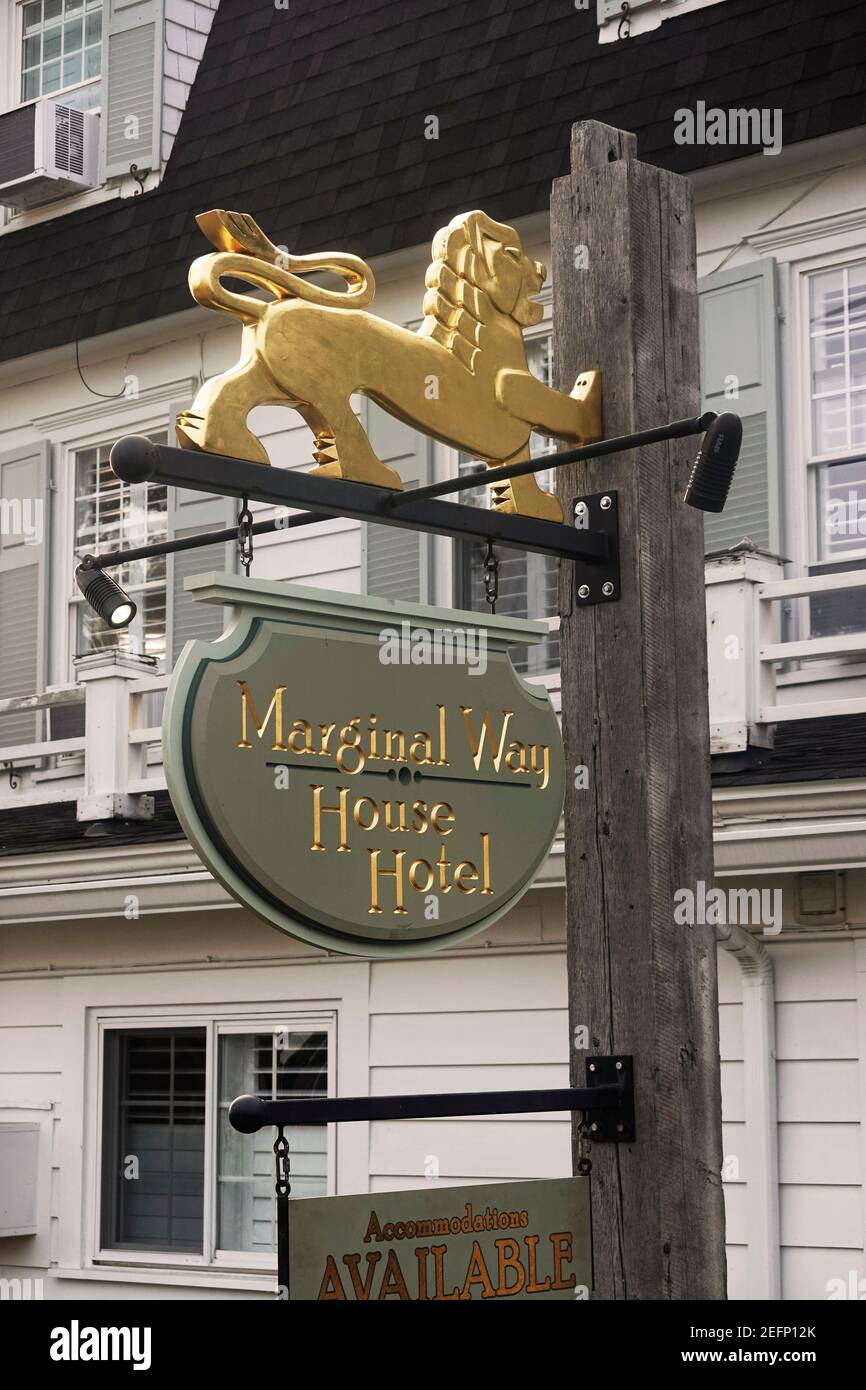 Marginal Way Hotel House sign in Ogunquit Maine Stock Photo - Alamy