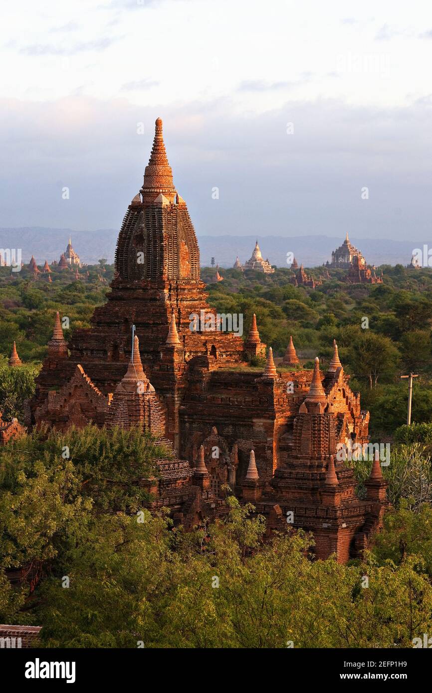 Temples in the Bagan Archaeological Zone, Myanmar near sunset Stock ...