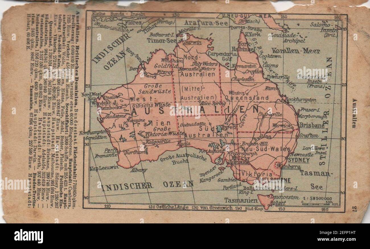 Old australia map hi-res stock photography and images - Alamy