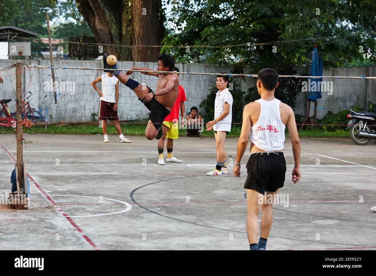 A Sepak Takraw game in Hsipaw, Myanmar Stock Photo - Alamy