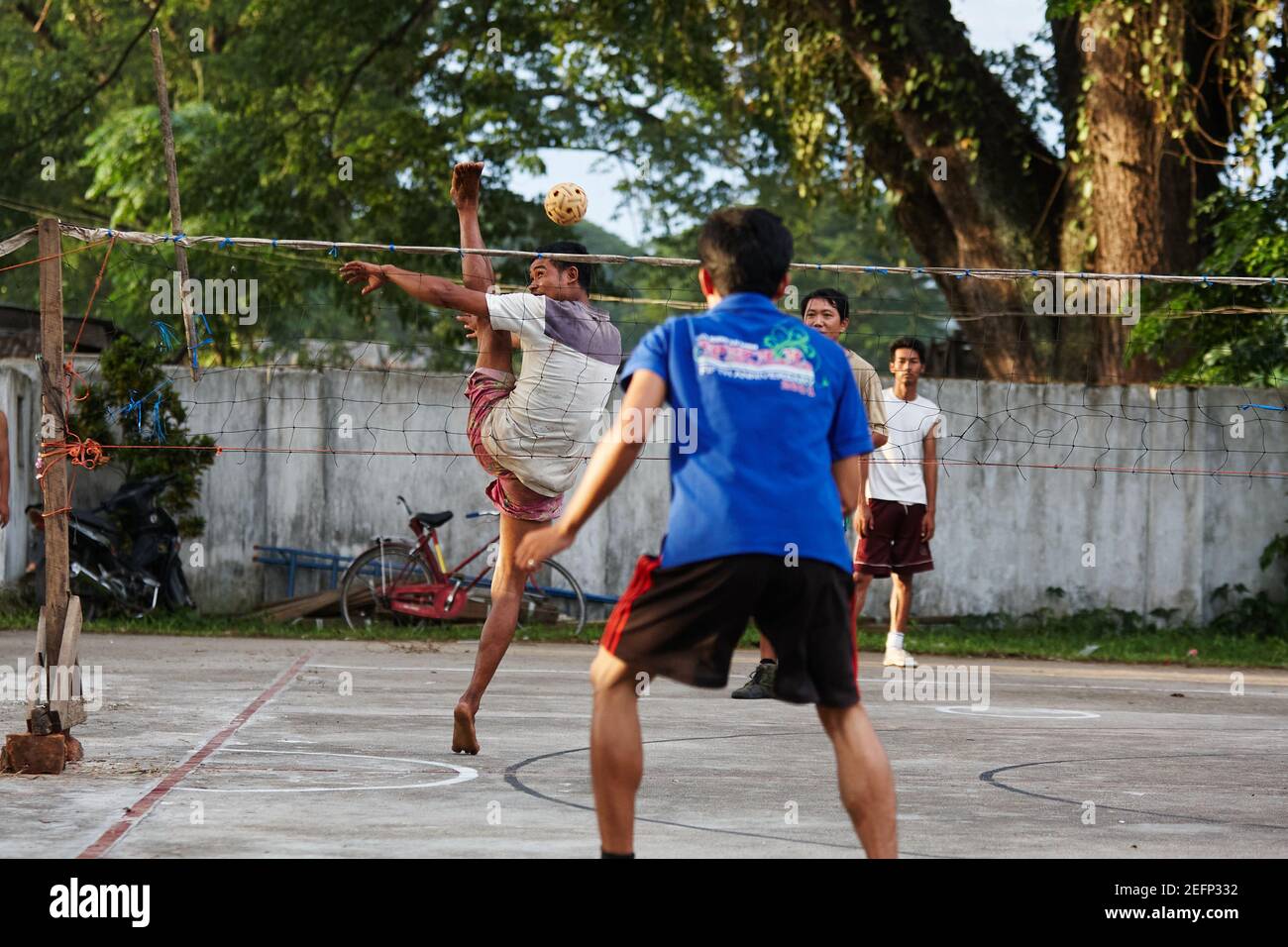 A Sepak Takraw game in Hsipaw, Myanmar Stock Photo - Alamy
