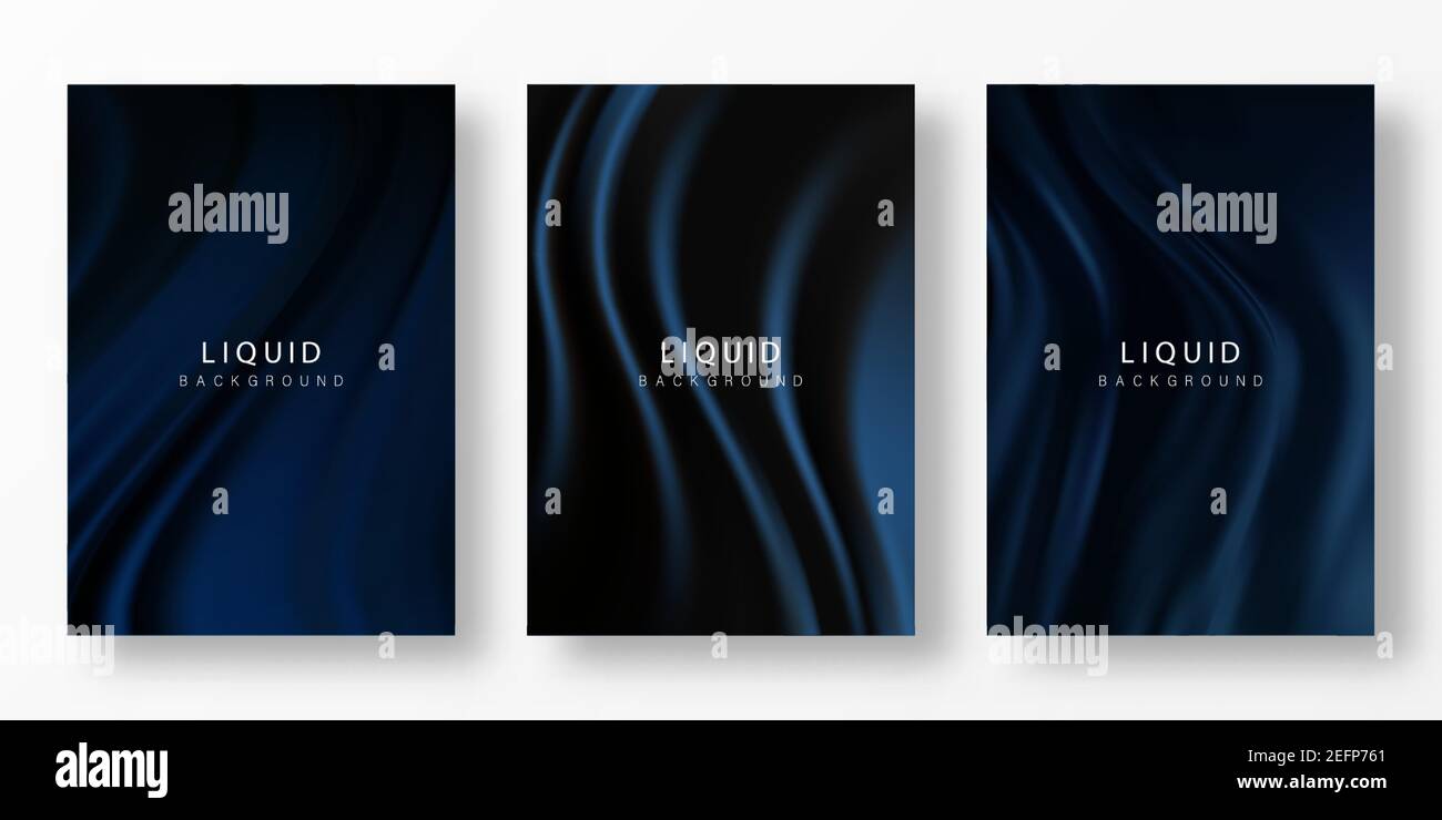 Blue wavy background color splash on black background, elegant design ...