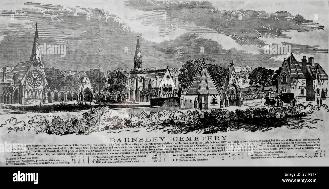 Old image of Barnsley Cemetery (3 Stock Photo - Alamy