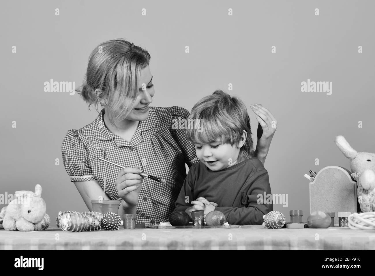 Mom son on background Black and White Stock Photos & Images - Alamy