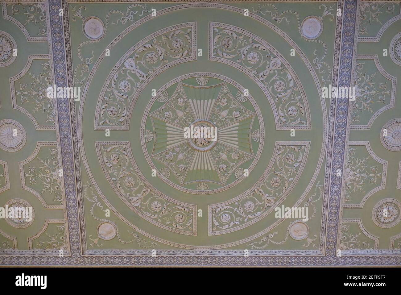 Old Library ceiling - Harewood House - West Yorkshire, England Stock ...