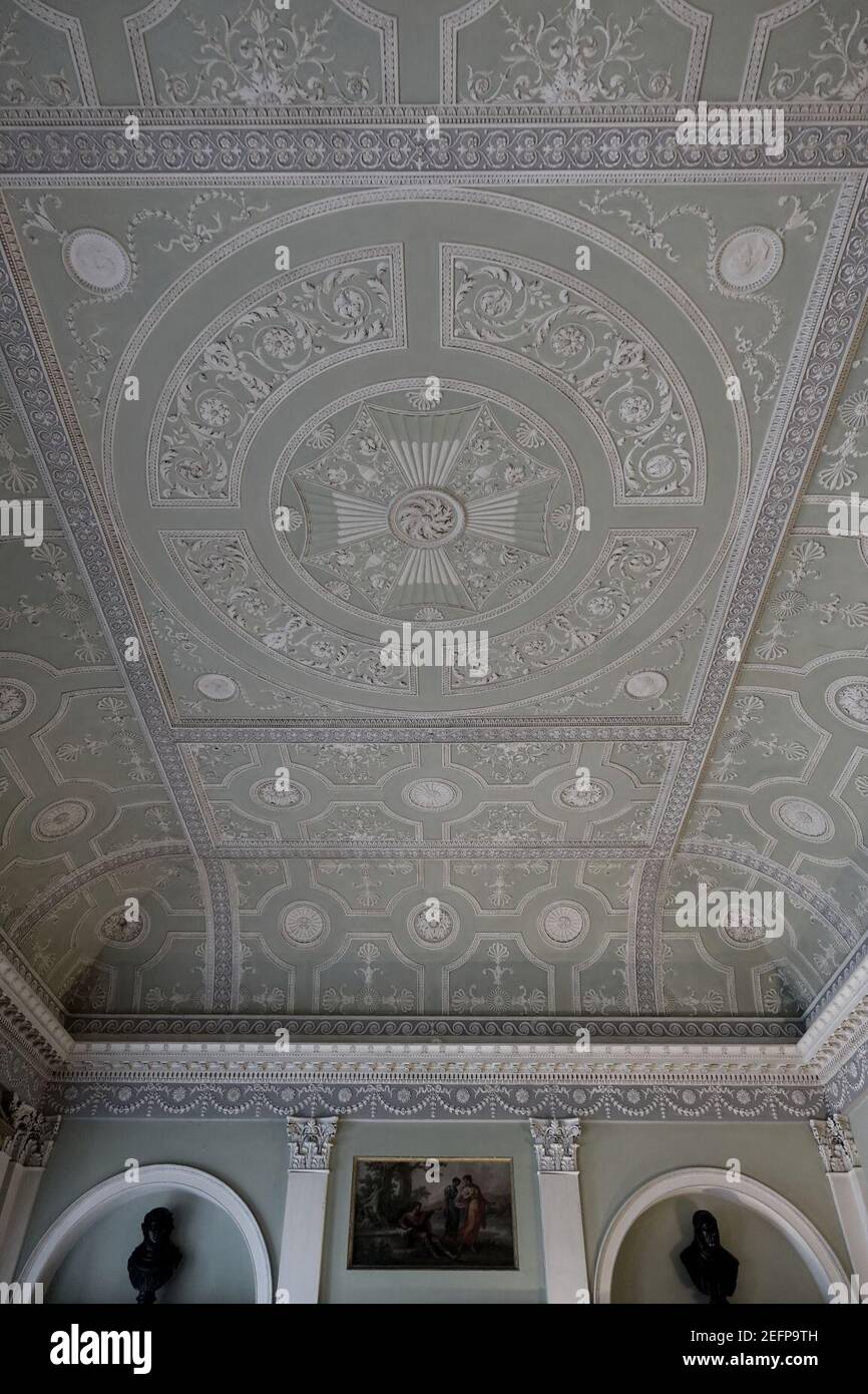 Old Library ceiling - Harewood House - West Yorkshire, England Stock ...