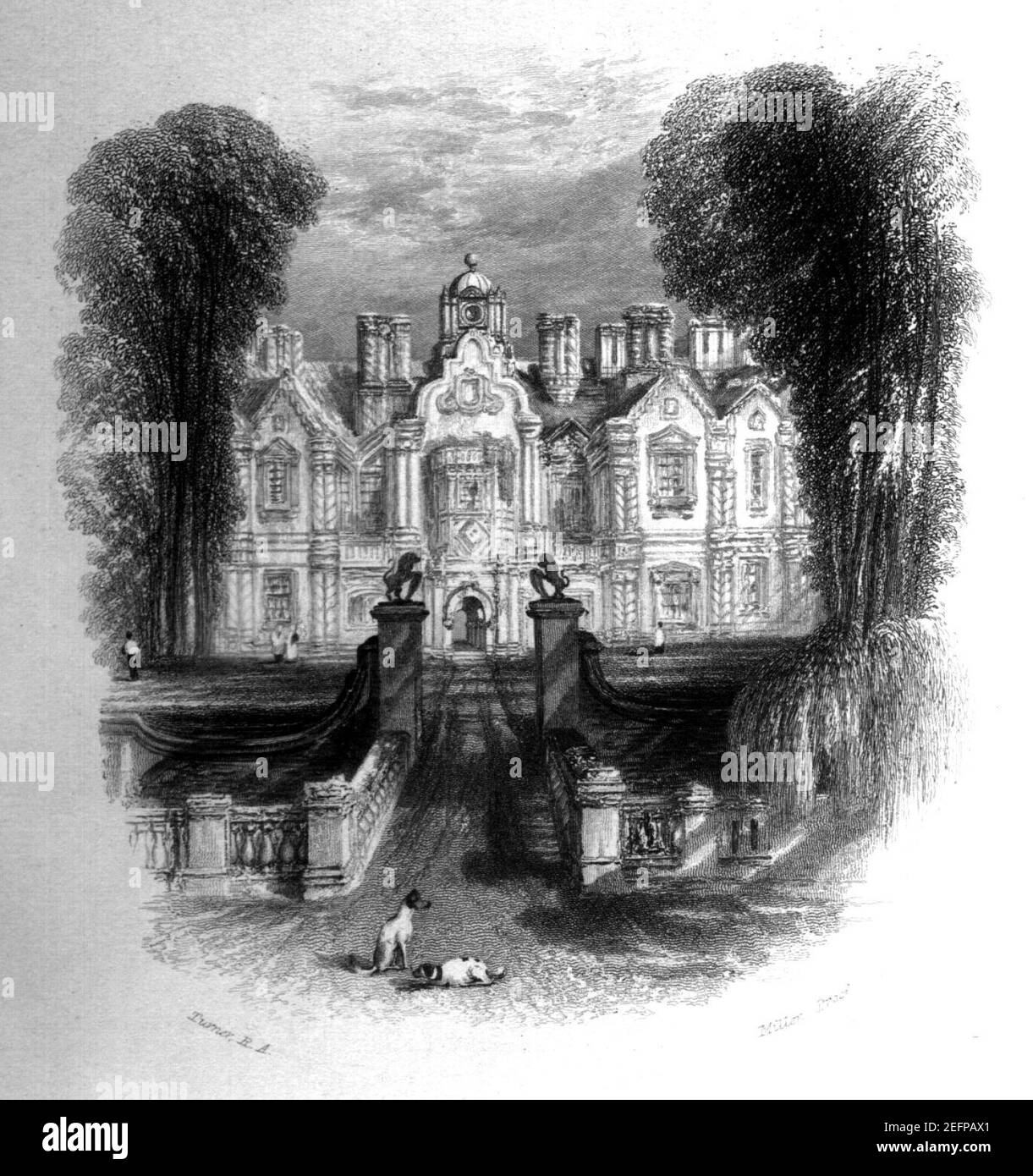 Old Manor House engraving by William Miller after Turner Stock Photo ...