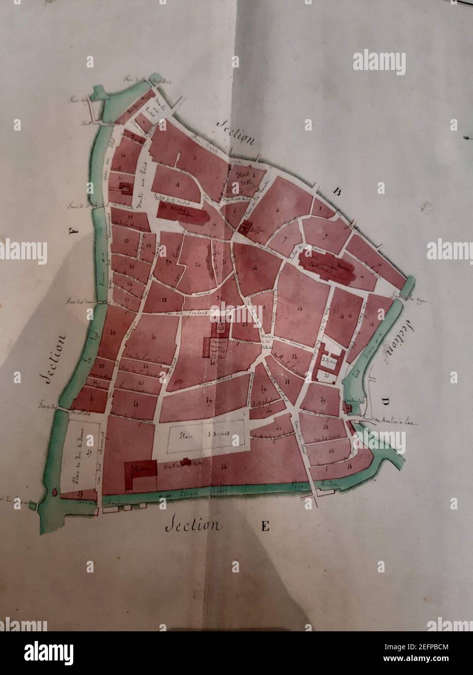 Old map of Ghent by Piéton en Boutique, 1809 18 Stock Photo - Alamy