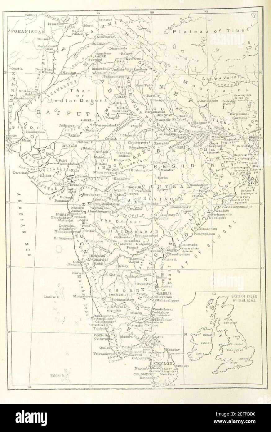 Old map of india hi-res stock photography and images - Alamy