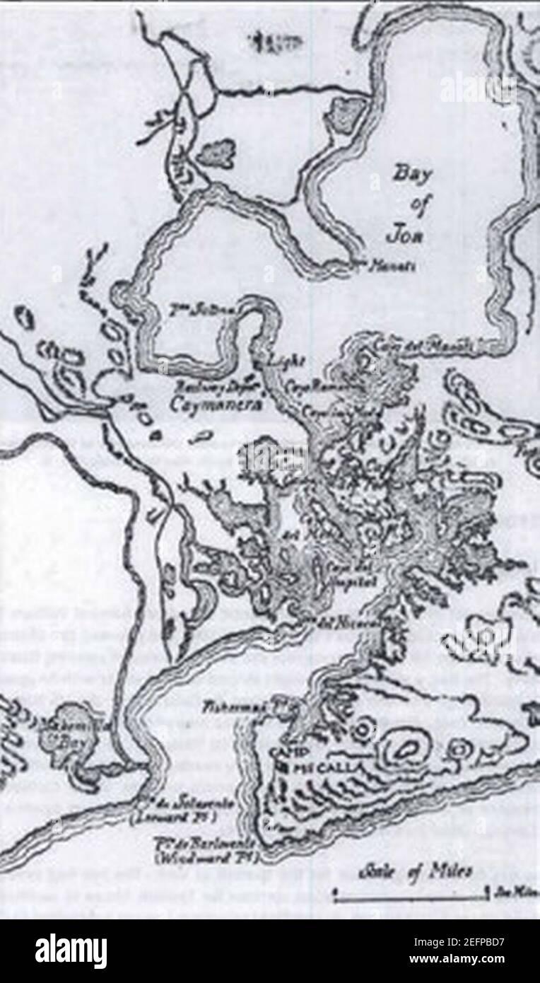 Old map of Guantanamo Bay Stock Photo - Alamy