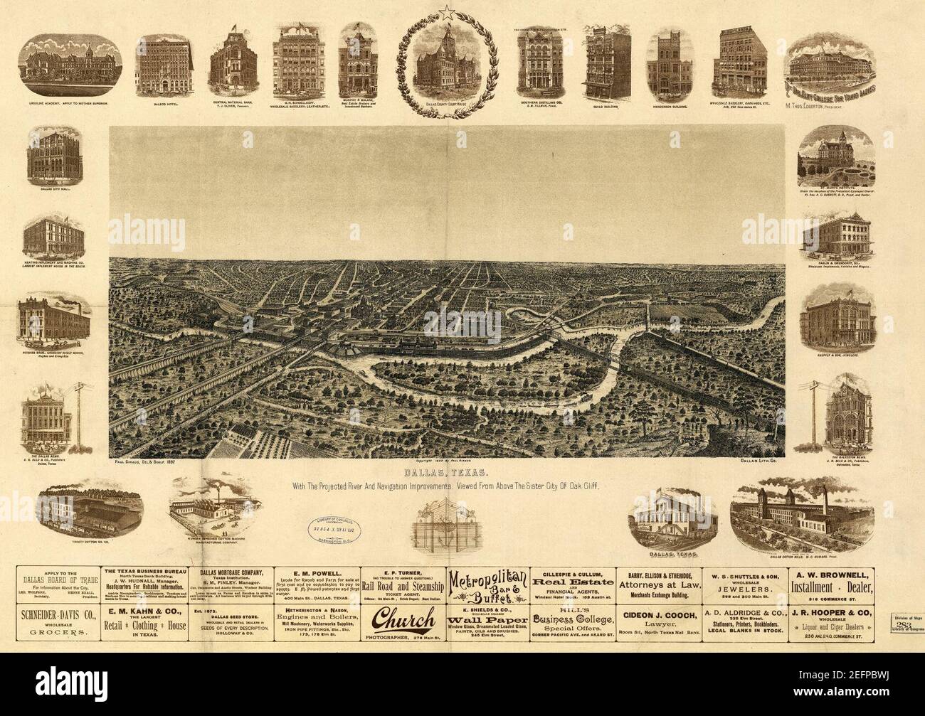 Vintage map of dallas hi-res stock photography and images - Alamy