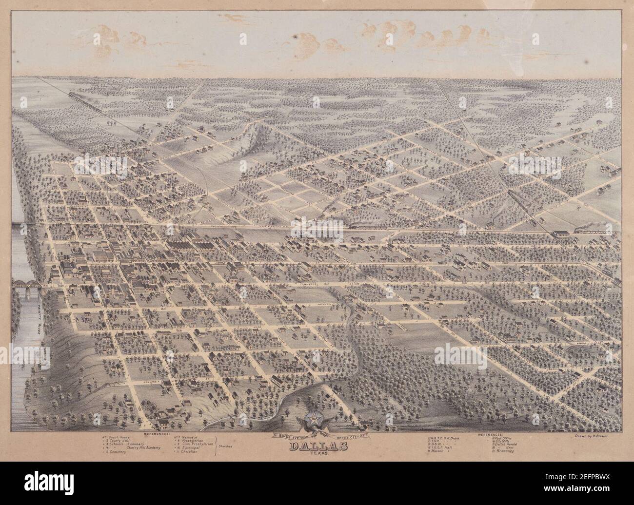 Vintage map of dallas hi-res stock photography and images - Alamy