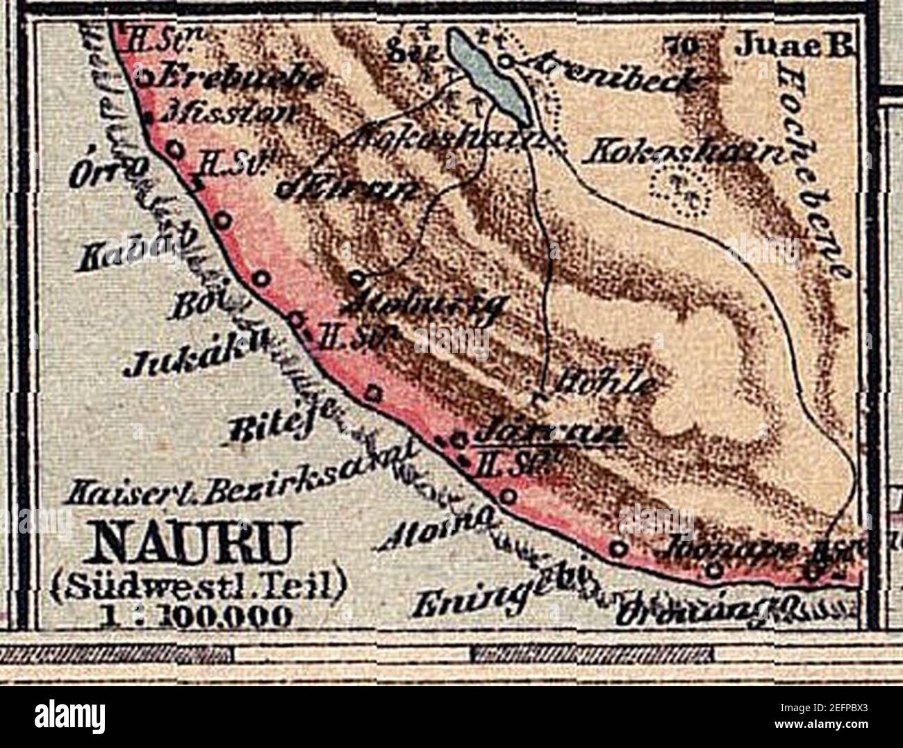 Old map South West Nauru Stock Photo - Alamy