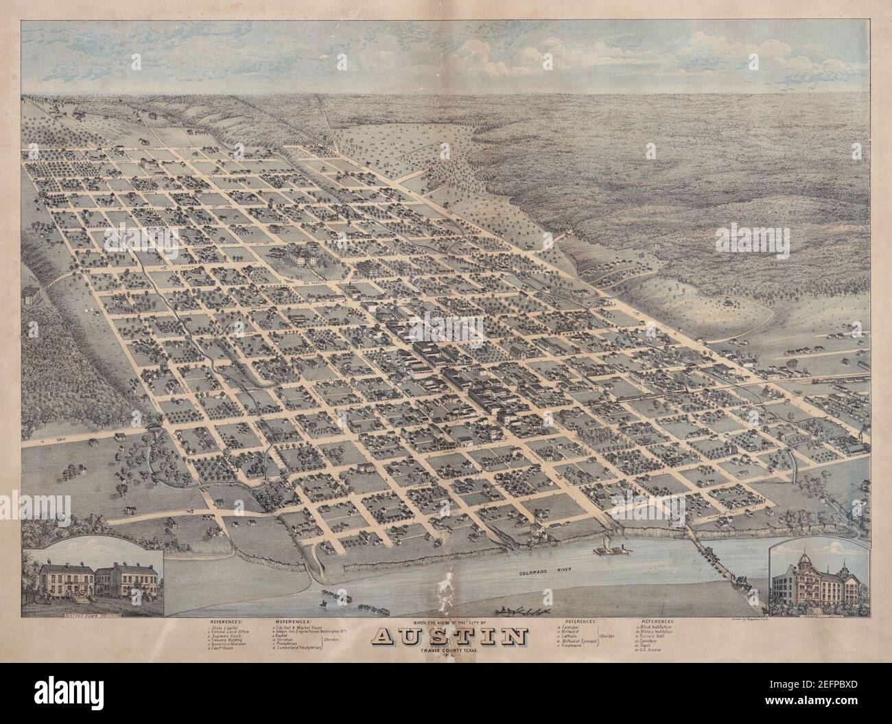 Old map of austin hi-res stock photography and images - Alamy